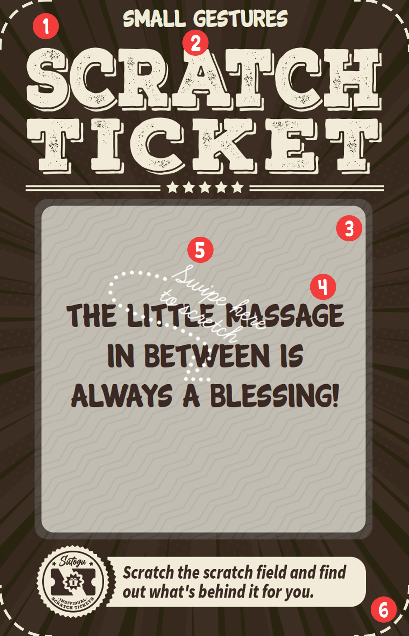 Sutogu - Physical individual scratch tickets for every occasion