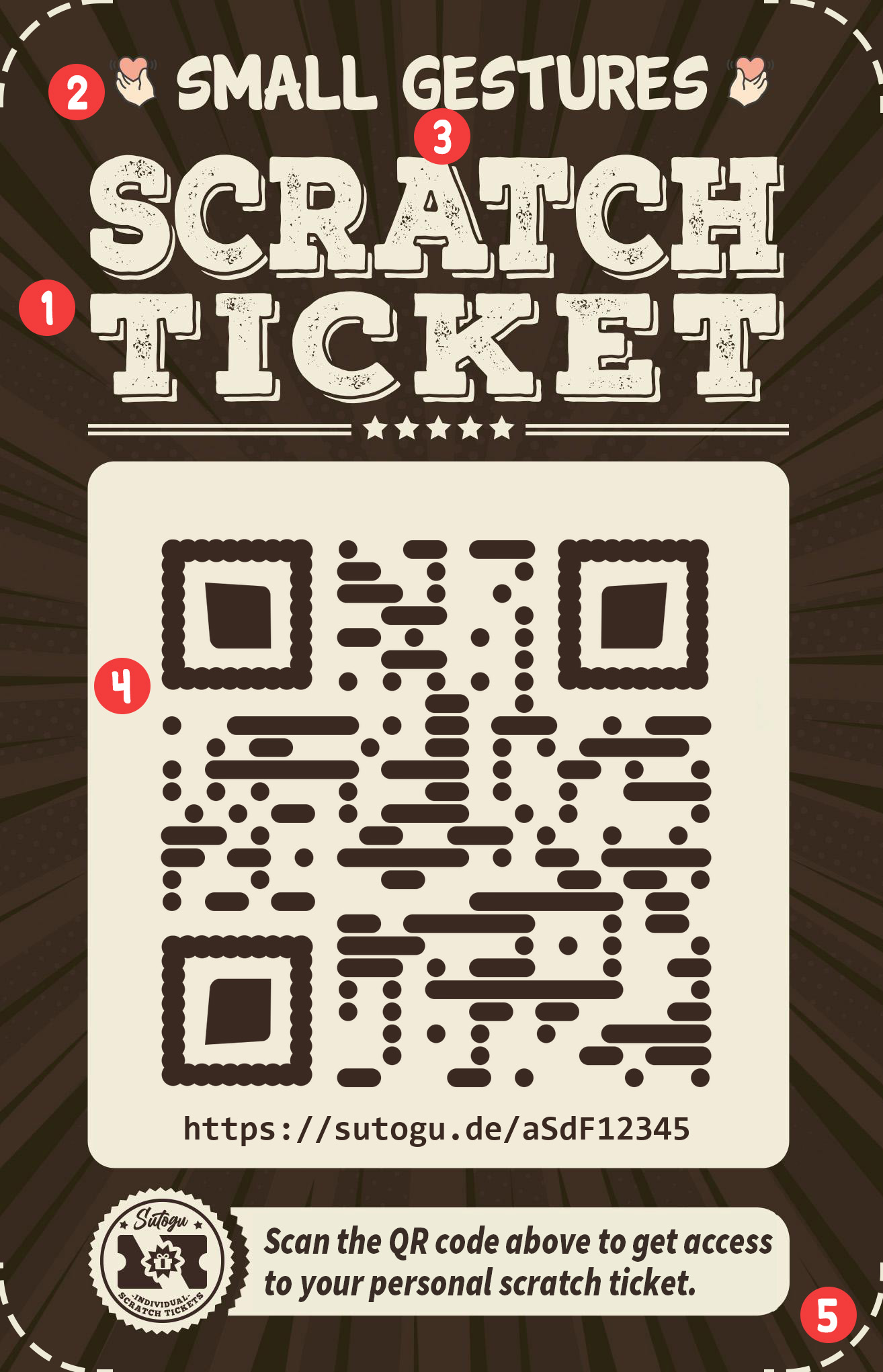 Sutogu - Physical individual scratch tickets for every occasion